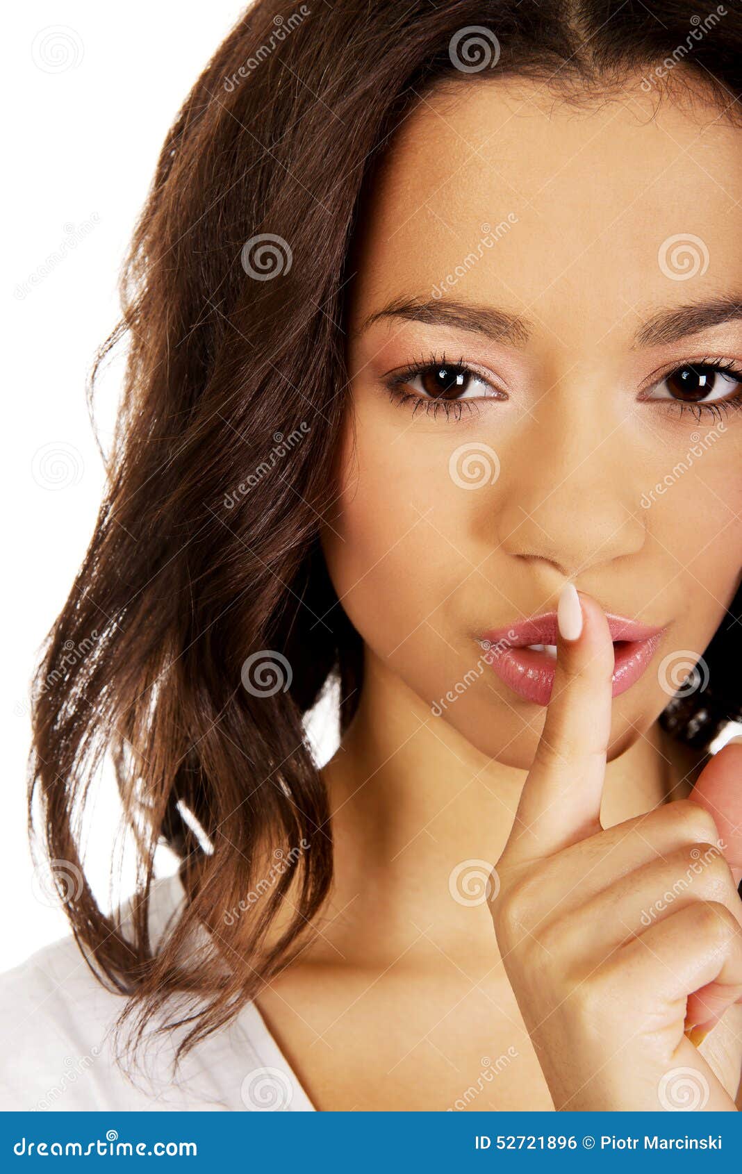 Woman Making a Hush Gesture. Stock Photo - Image of beauty, silent ...