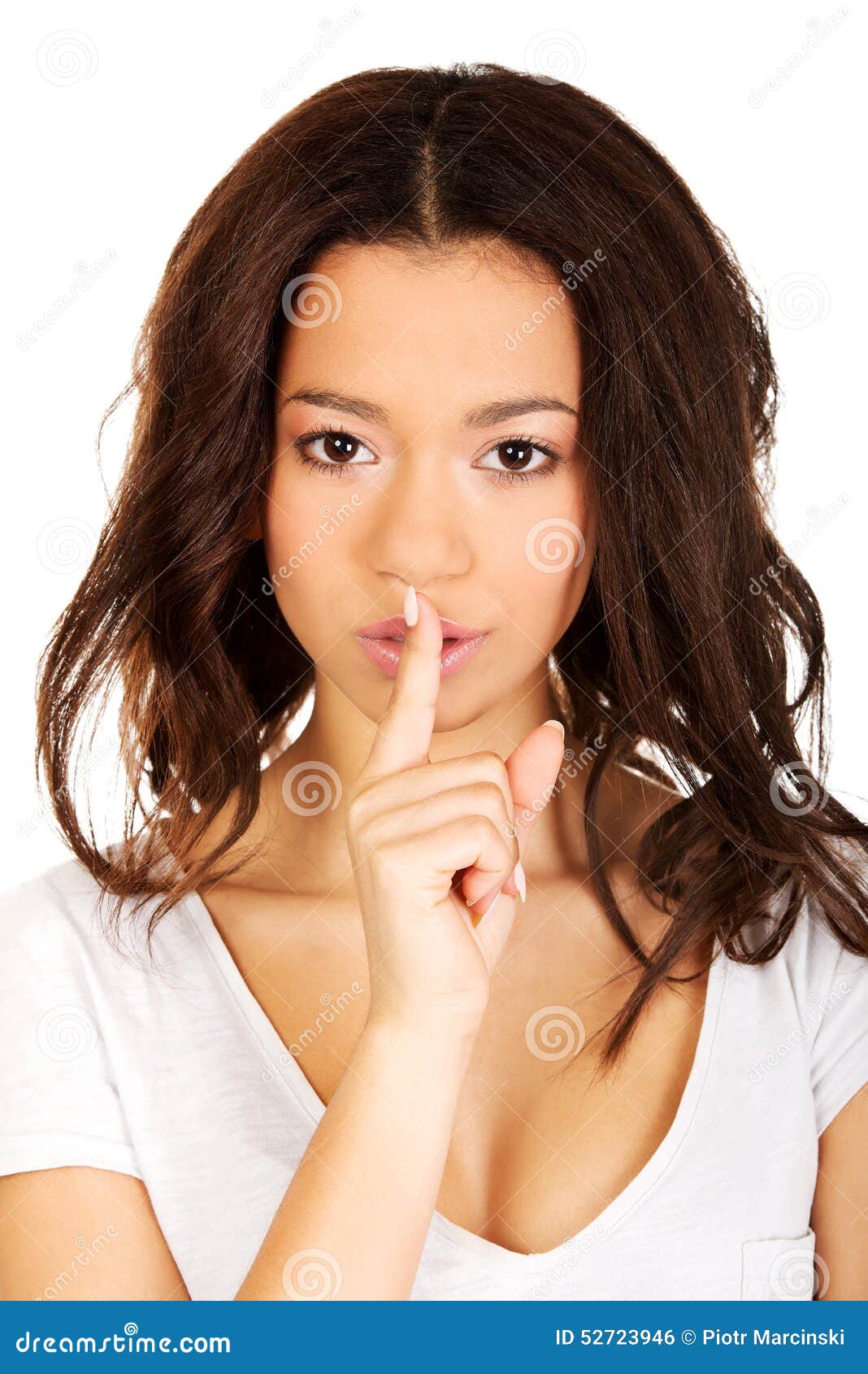 Woman Making a Hush Gesture. Stock Photo - Image of people, caucasian ...