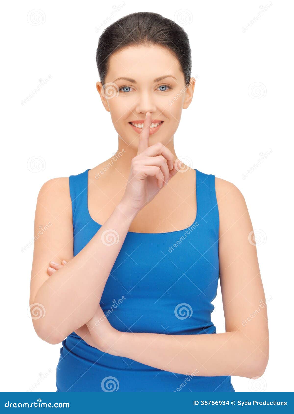 Woman Making a Hush Gesture Stock Photo - Image of calm, adorable: 36766934