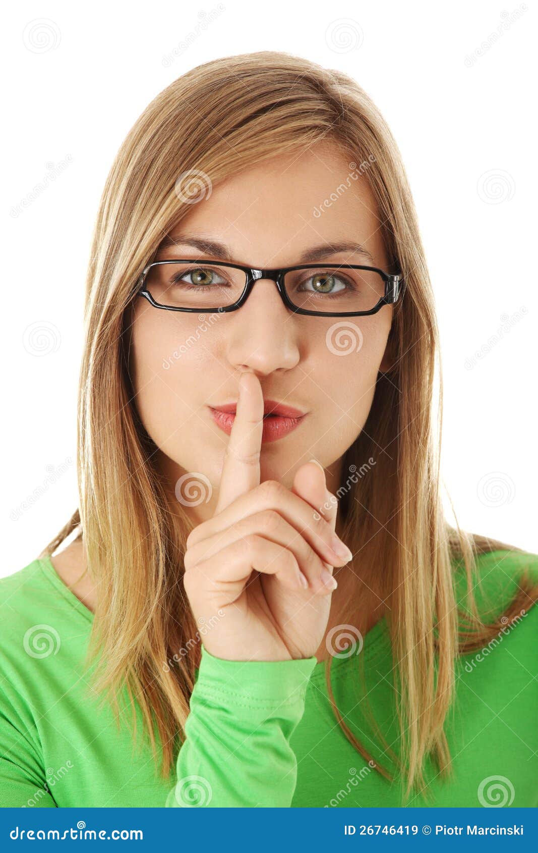 Woman Making a Keep it Quiet Gesture Stock Image - Image of lips ...