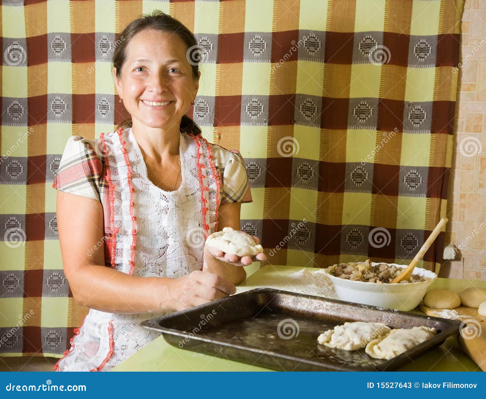 Woman Making Meat Dumplings Stock Image - Image of delicious, dumpling ...