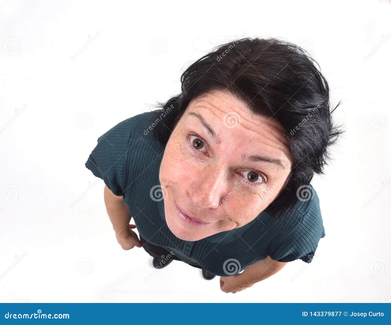 Woman Making Mockery on White Stock Image - Image of adult, happiness ...