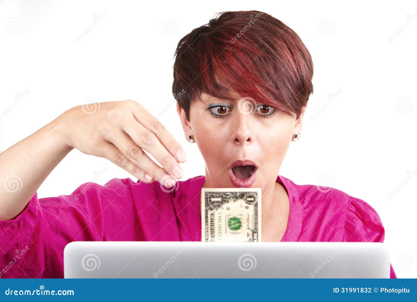 Woman making money stock photo. Image of business, human - 31991832