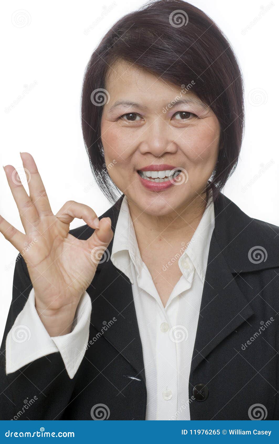 Woman making OK hand sign stock image. Image of happy - 11976265
