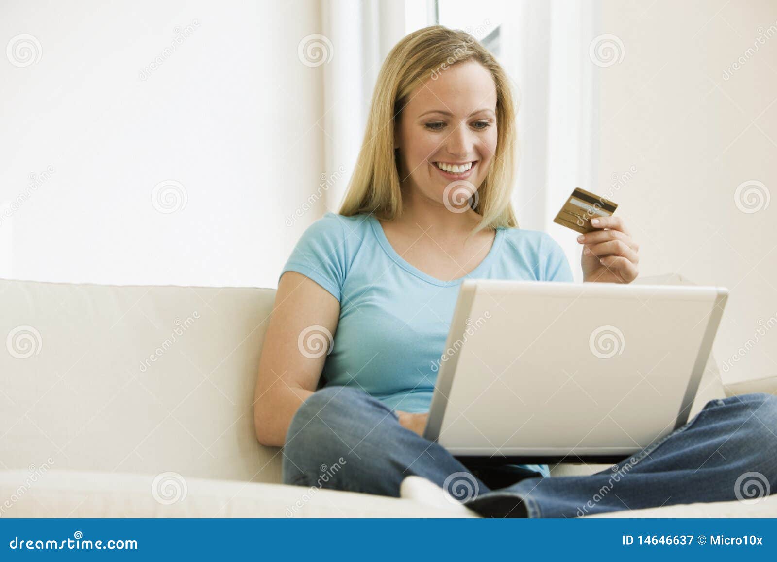 Woman Making an Online Purchase Stock Image - Image of adult, beautiful ...
