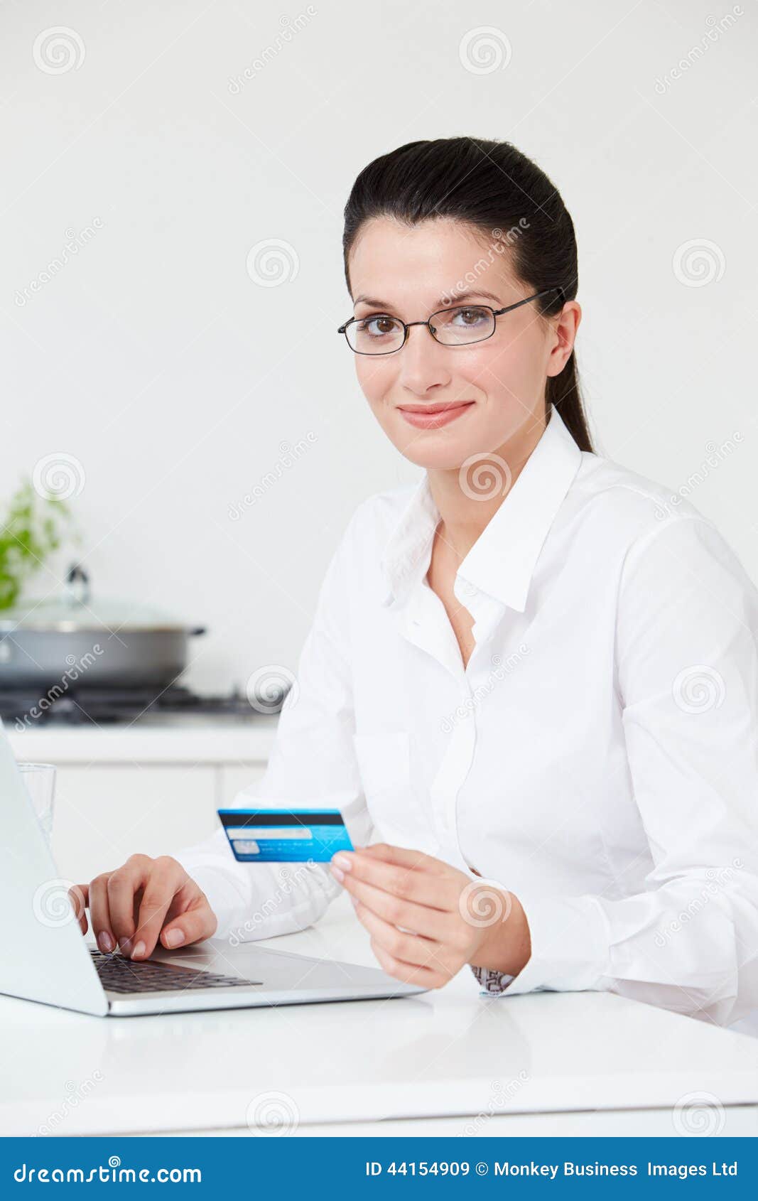 Woman Making Online Purchase at Home Stock Image - Image of person ...