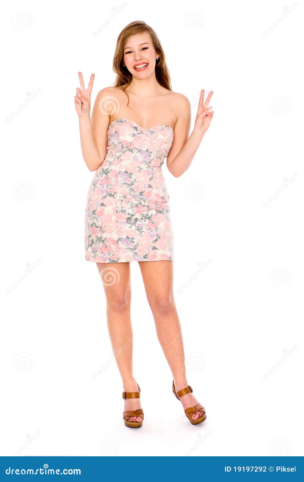 Woman Making Peace Sign stock photo. Image of gesturing - 19197292