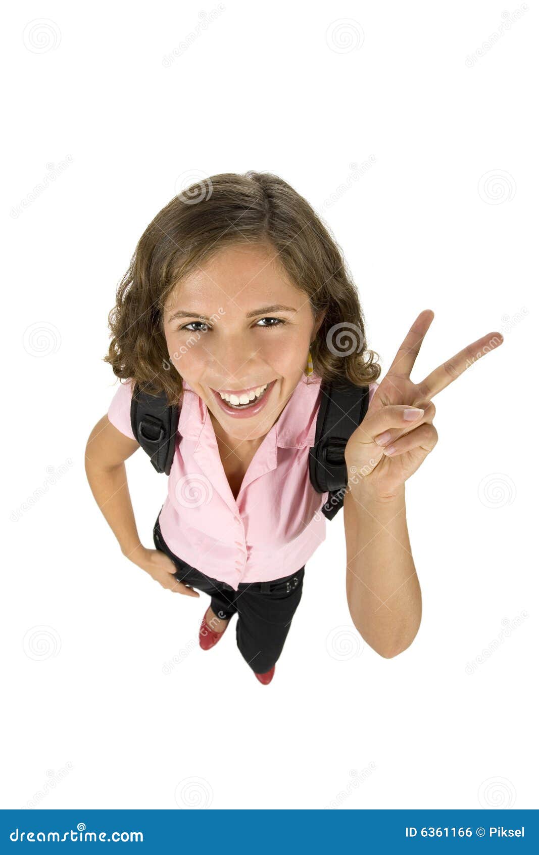 Woman Making Peace Sign stock photo. Image of expression - 6361166