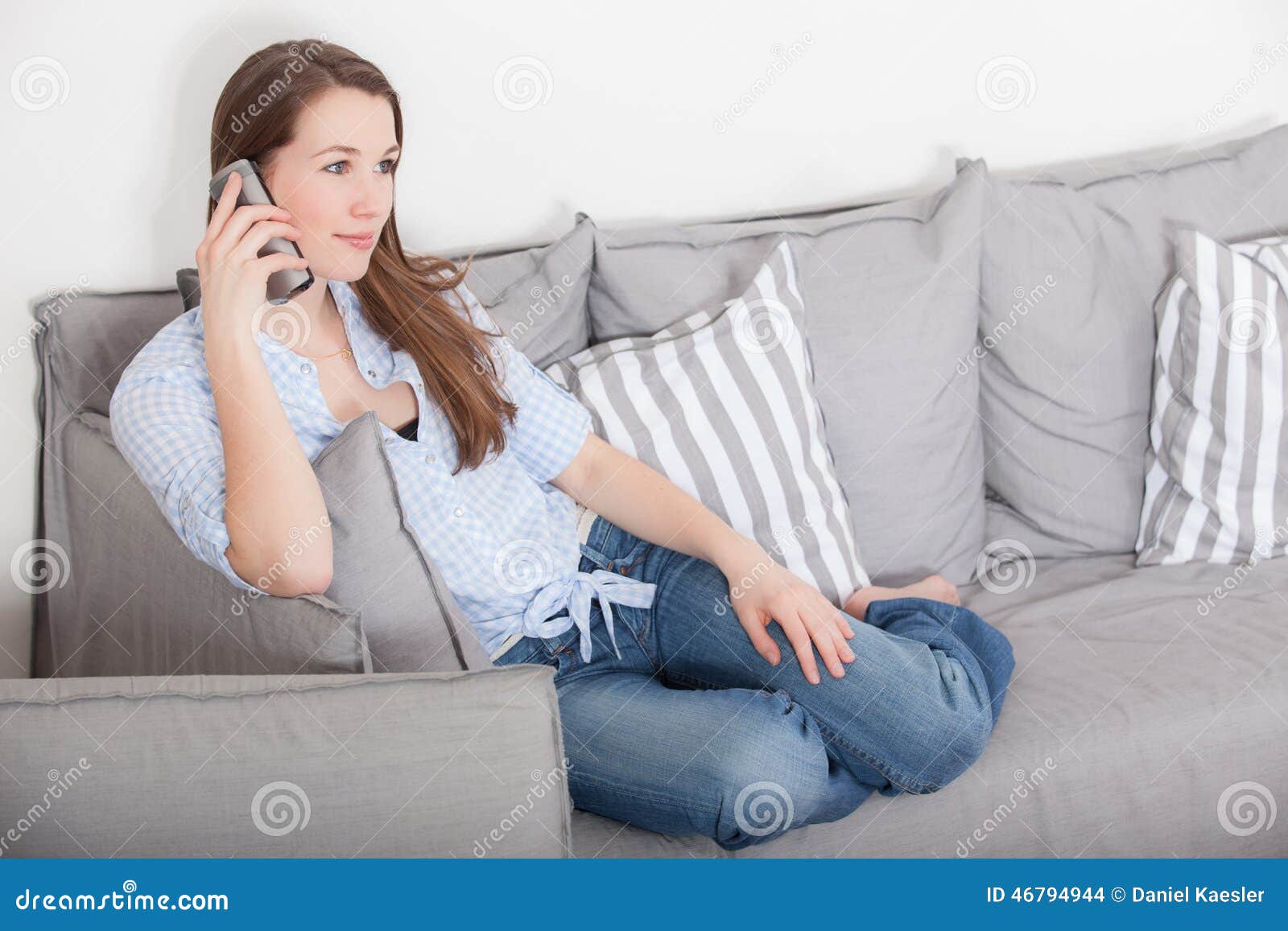 Woman making a phone call stock photo. Image of woman - 46794944
