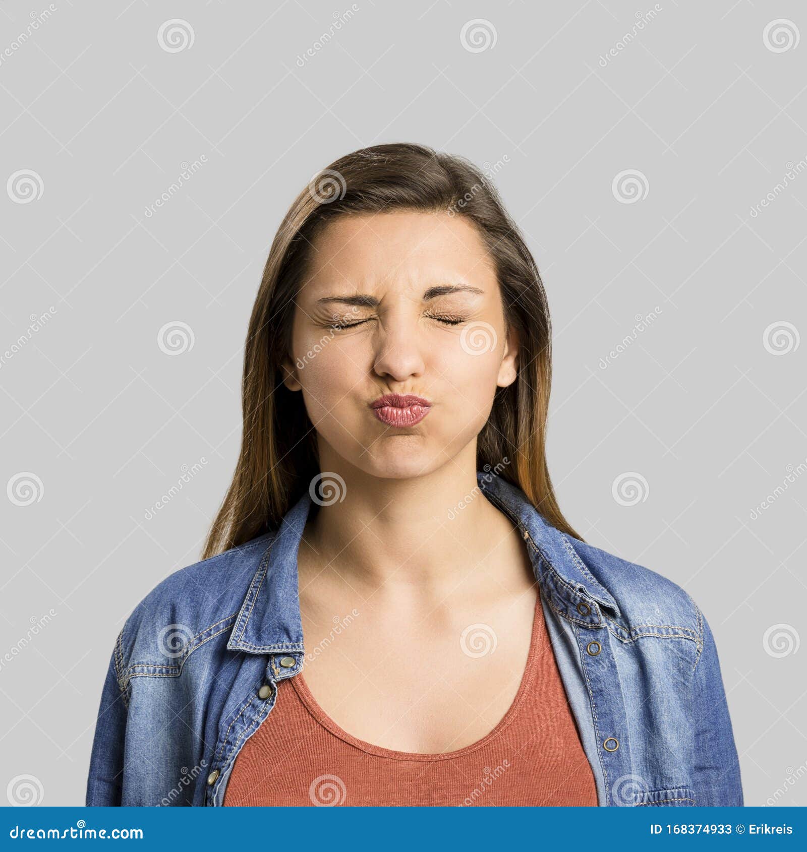 Woman making pout stock image. Image of girl, beauty - 168374933