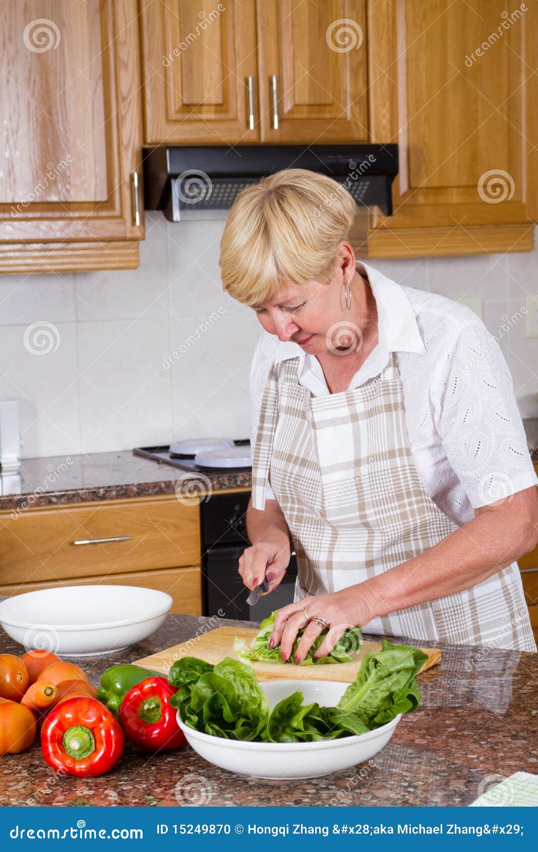 Woman making salad stock photo. Image of lettuce, diet - 15249870