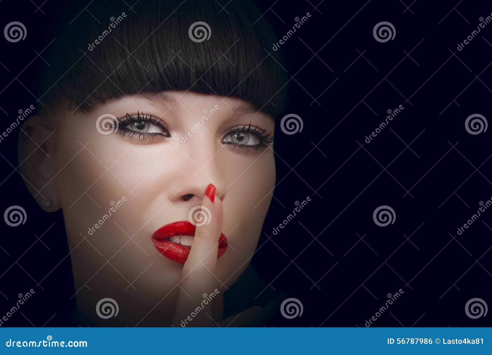 Woman Making a Silence Gesture Stock Photo - Image of chic, finger ...
