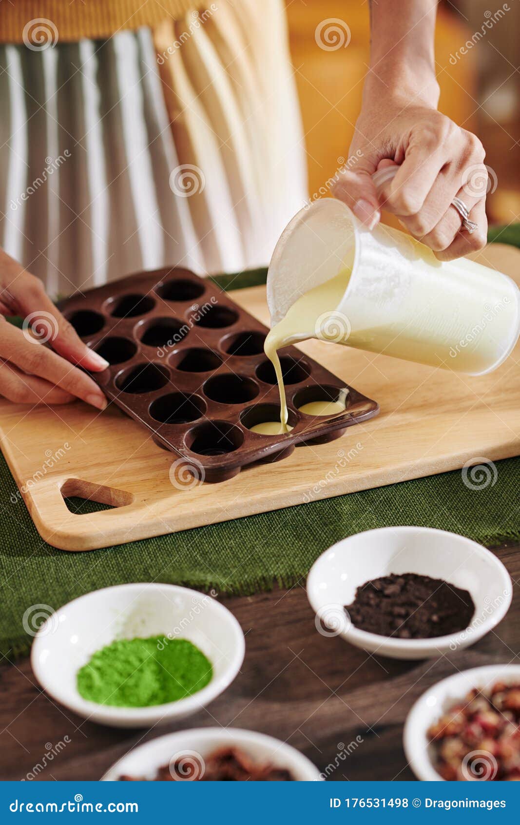 Woman Making Small Soap Bars Stock Photo - Image of closeup, soap ...