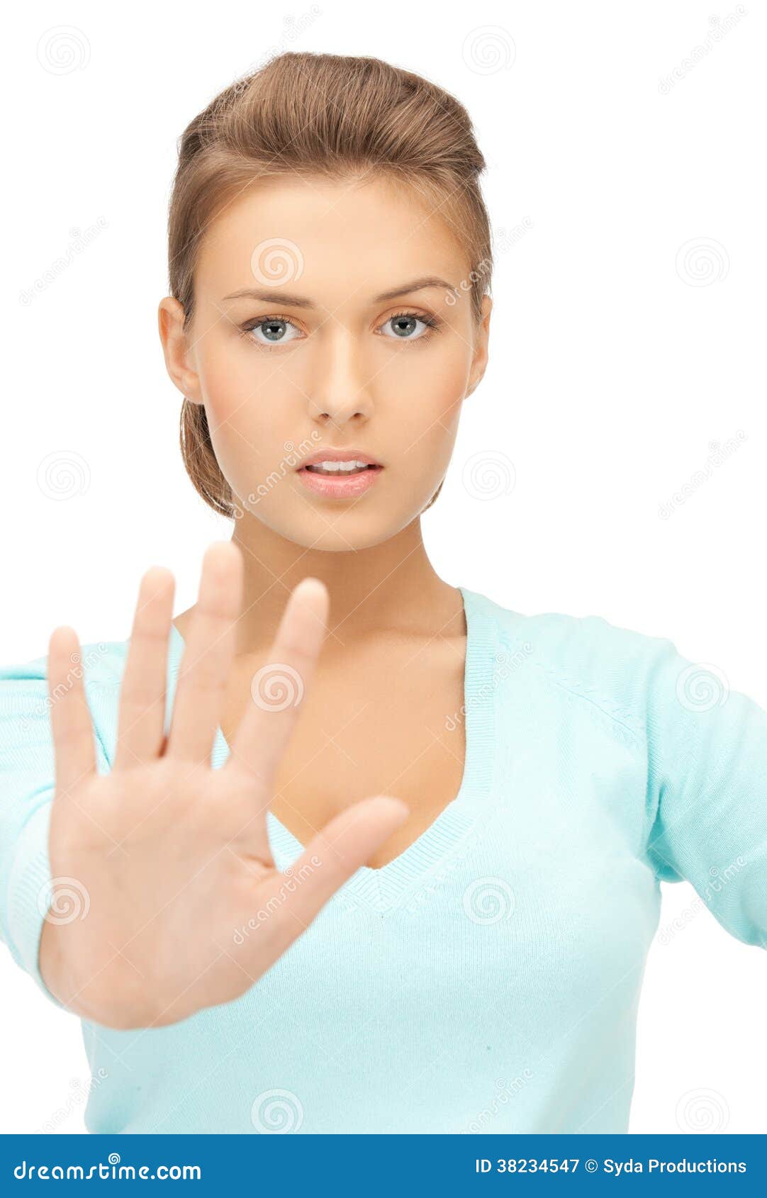 Woman making stop gesture stock image. Image of crisis - 38234547