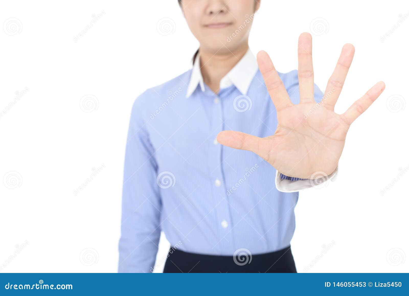Woman making stop gesture stock image. Image of health - 146055453