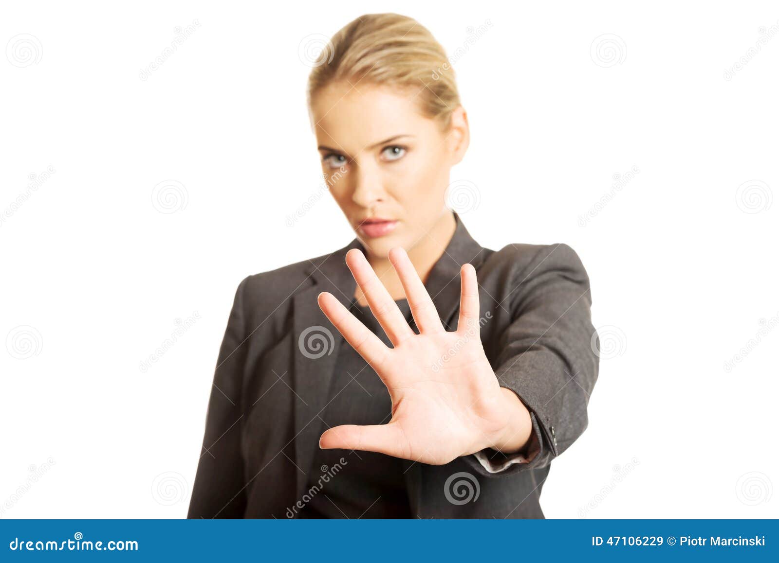 Woman Making a Stop Sign with Her Hand Stock Image - Image of confident ...
