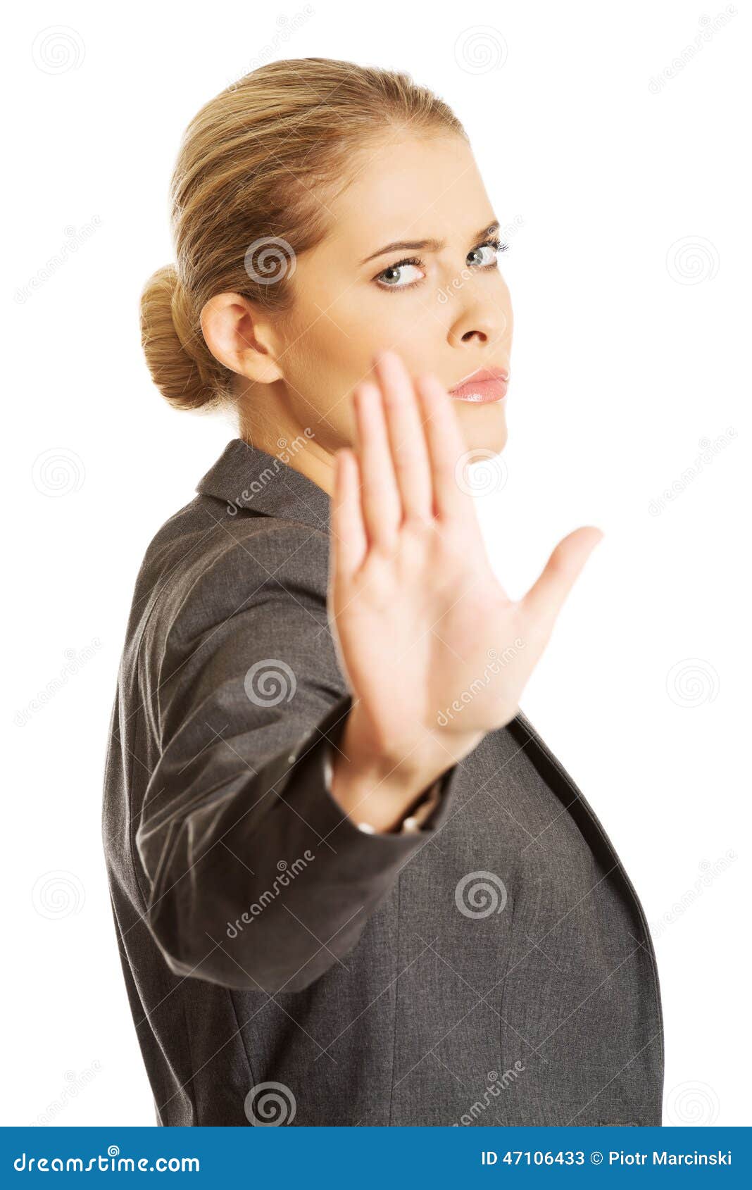 Woman Making a Stop Sign with Her Hand Stock Image - Image of female ...