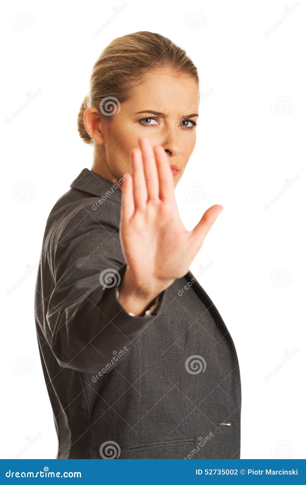 Woman Making a Stop Sign with Her Hand Stock Photo - Image of isolated ...