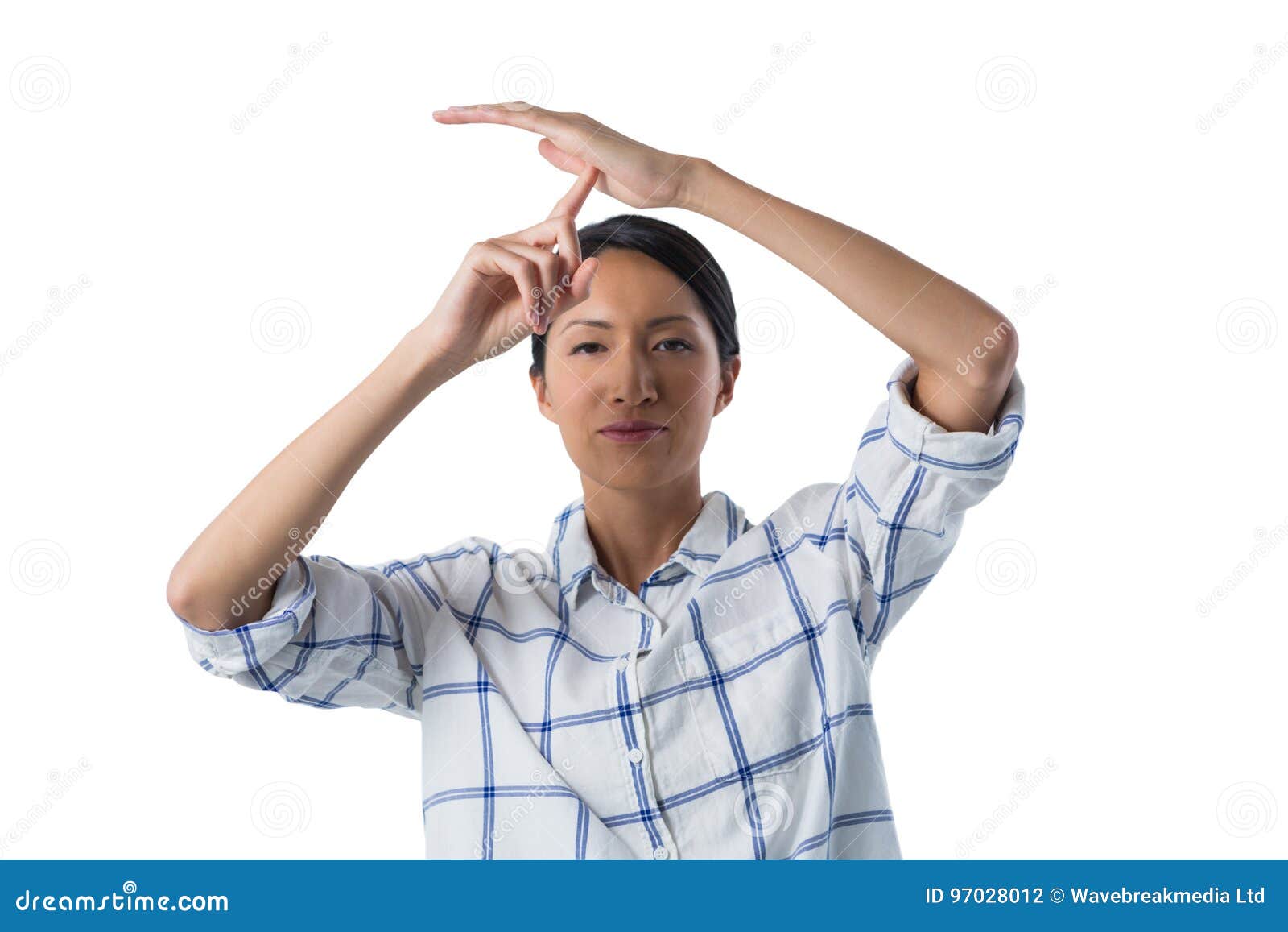 Woman Making a Timeout Hand Gesture Stock Photo - Image of copy, camera ...