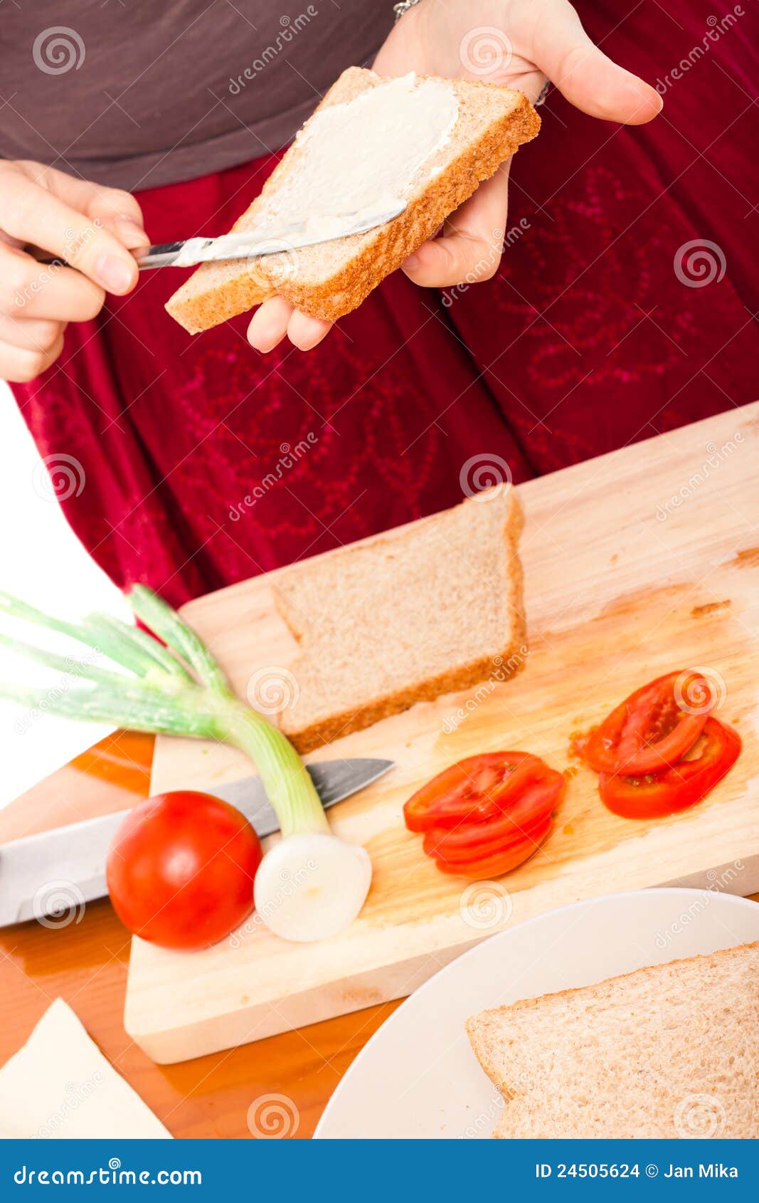 Woman Making Vegetable Sandwiches Stock Photo - Image of hands, detail ...
