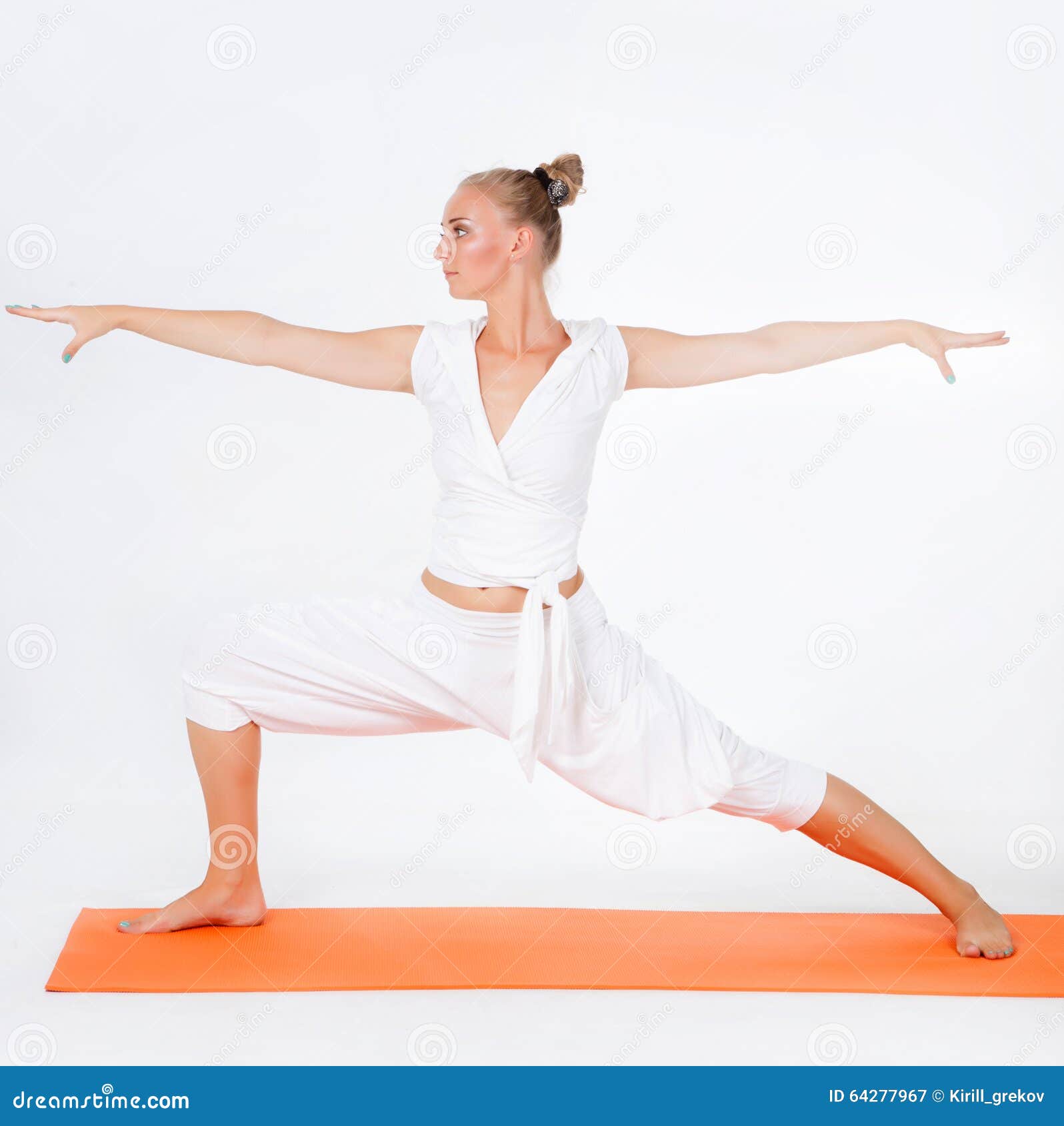 Woman making yoga figure stock image. Image of isolated - 64277967