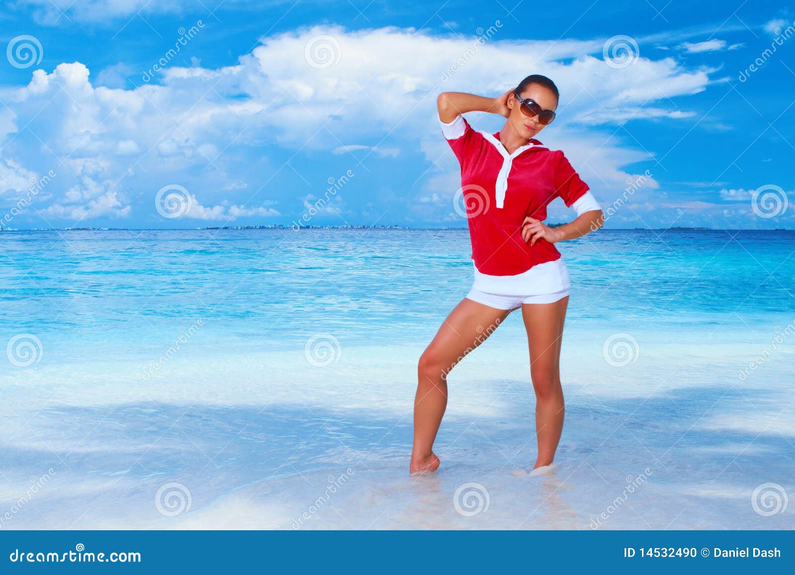 Woman at Maldives stock photo. Image of coast, perfect - 14532490