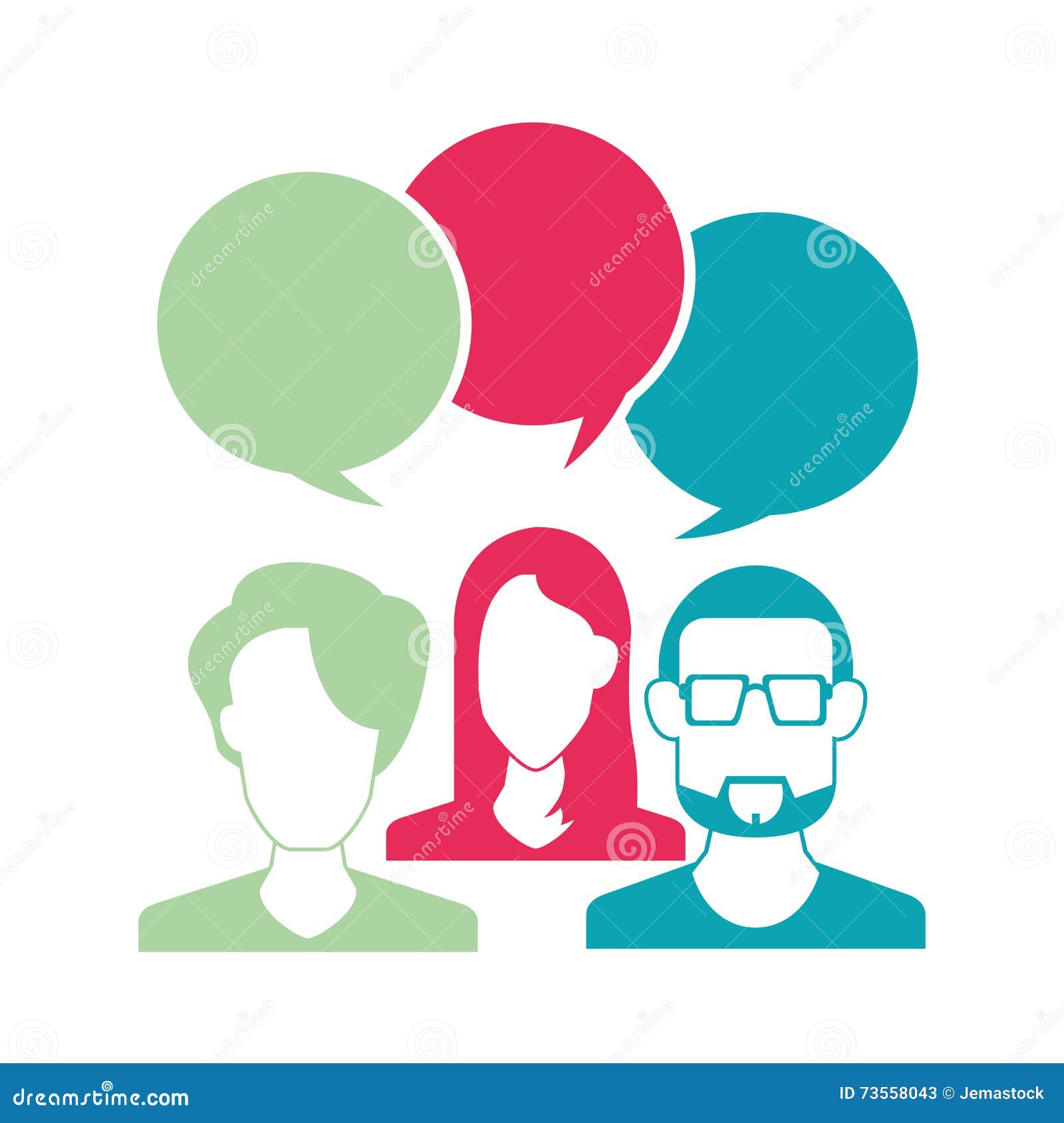 Woman and Man with Bubble Icon. People Design. Vector Graphic Stock ...