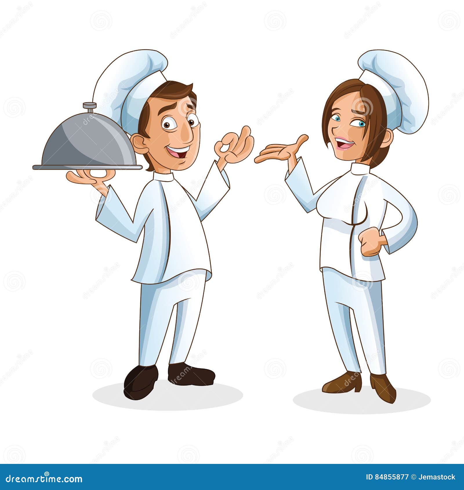 Woman And Man Chefs People Design Stock Vector Illustration Of Eating