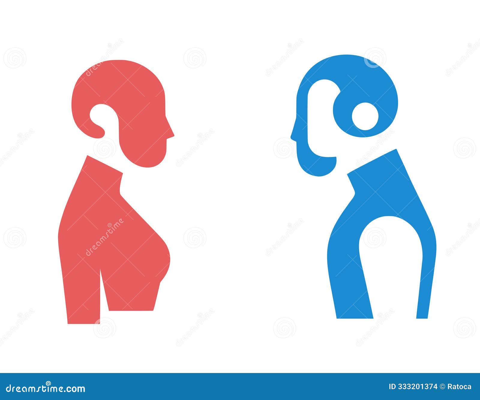 Woman and Man Cyborg Symbols Stock Illustration - Illustration of ...