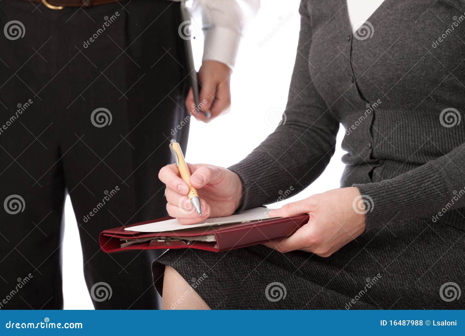 Woman and Man Write Pen on Paper Isolated Stock Photo - Image of ...