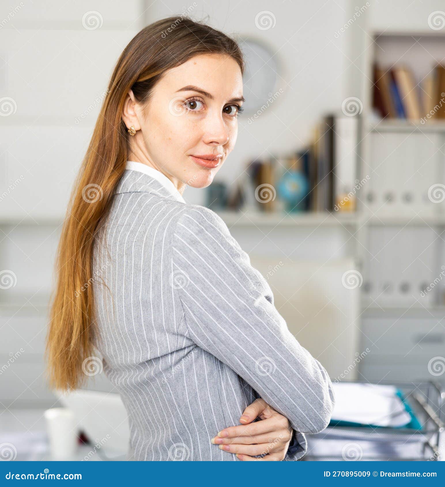 Woman Manager Expresses Various Positive Emotions in Modern Office ...