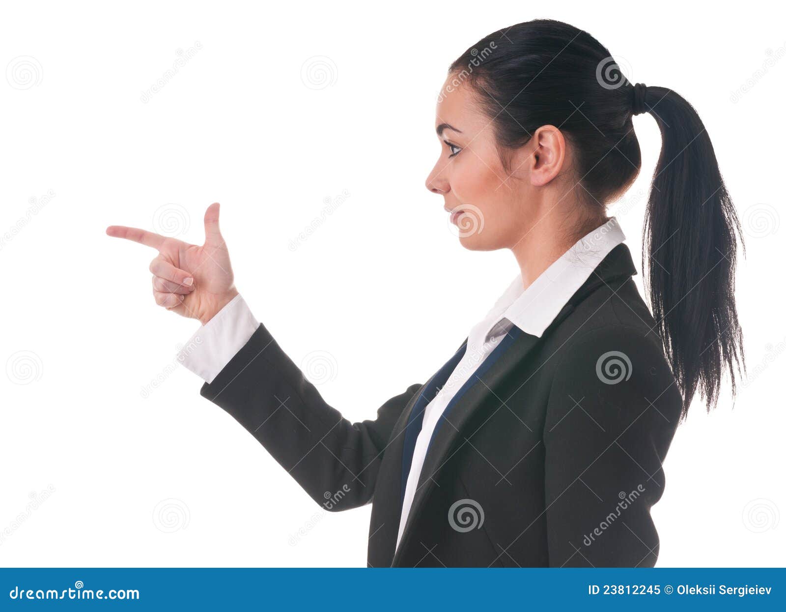 Woman Manager Shows the Direction of Finger Stock Image - Image of ...