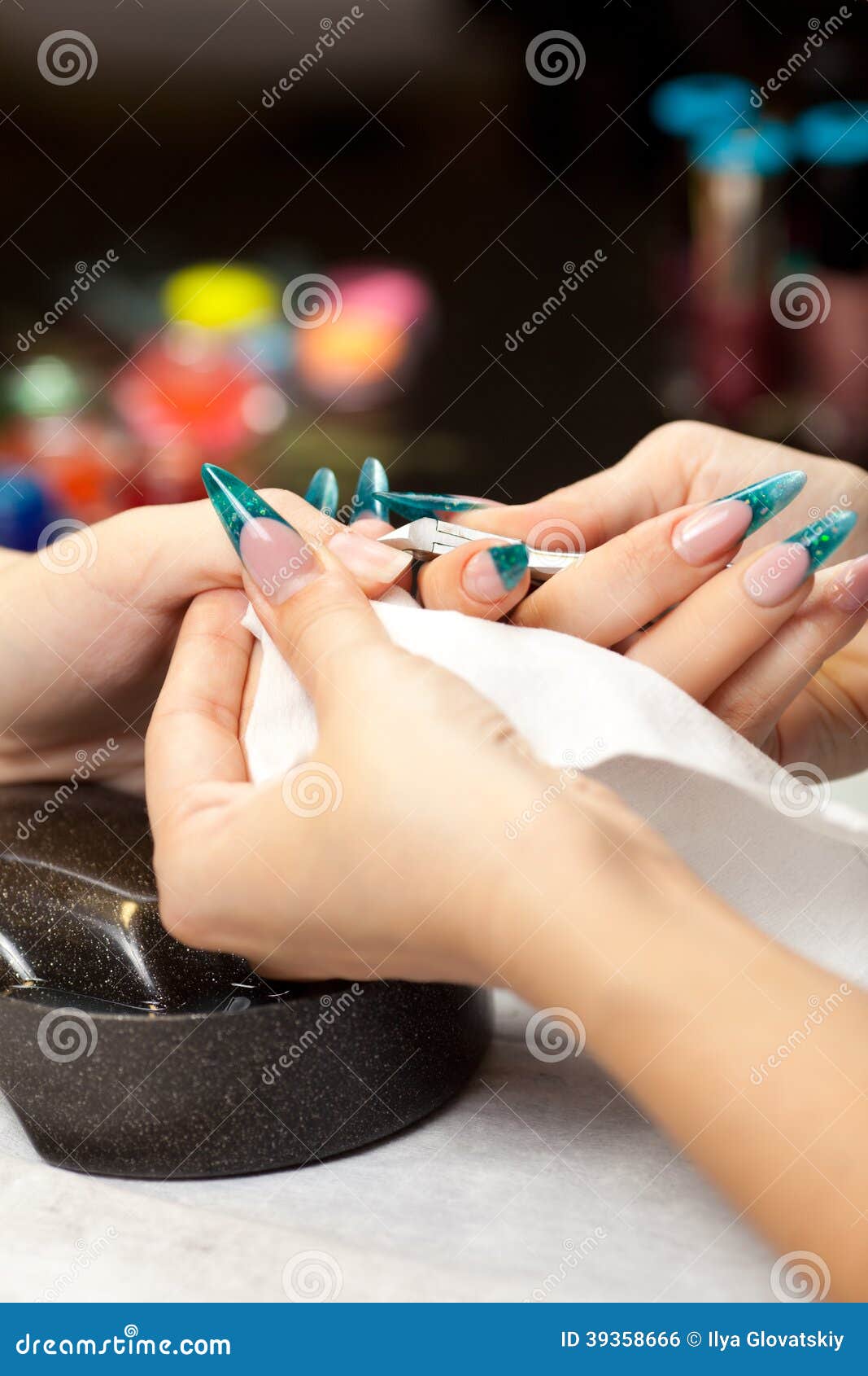 Woman at manicure stock photo. Image of french, beautiful - 39358666