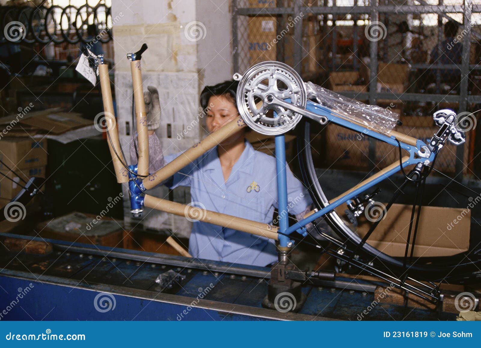 Woman on Manufacturing Assembly Line Editorial Stock Image - Image of ...