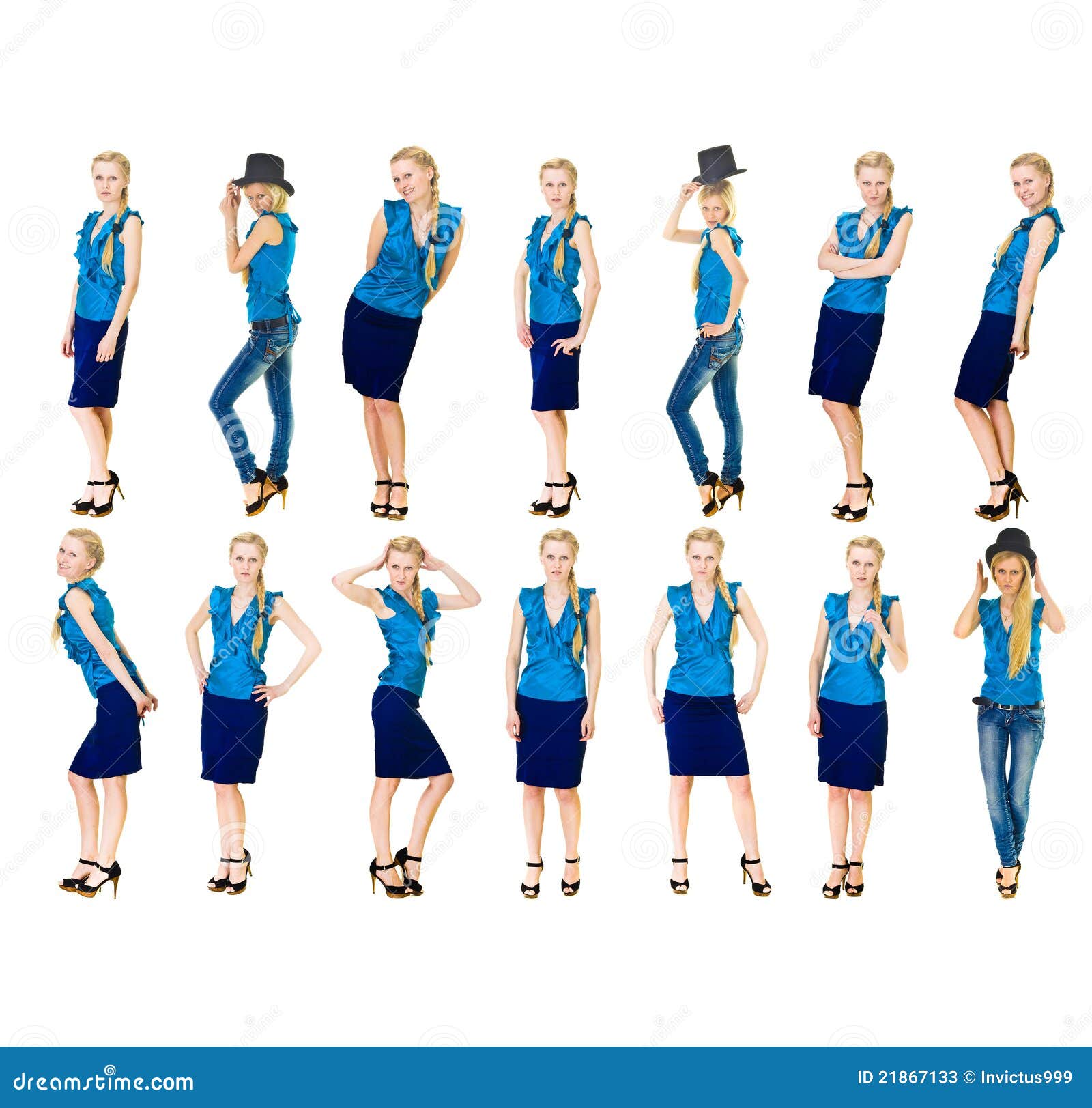 Woman in Many Situations Isolated Stock Image - Image of beauty, cute ...