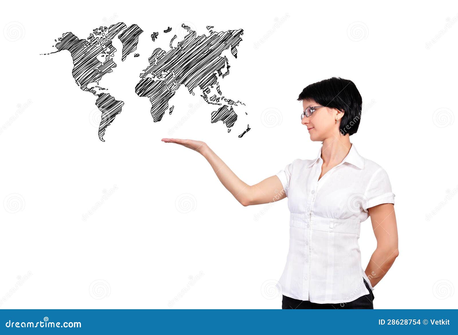 Woman and map stock photo. Image of businesswoman, executive - 28628754