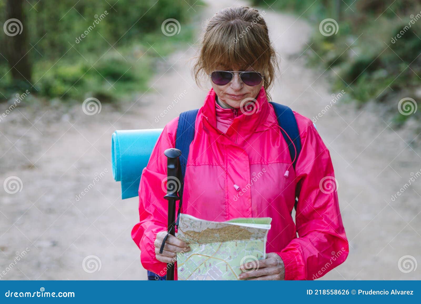 Woman with Map and Backpack Stock Photo - Image of nature, holiday ...