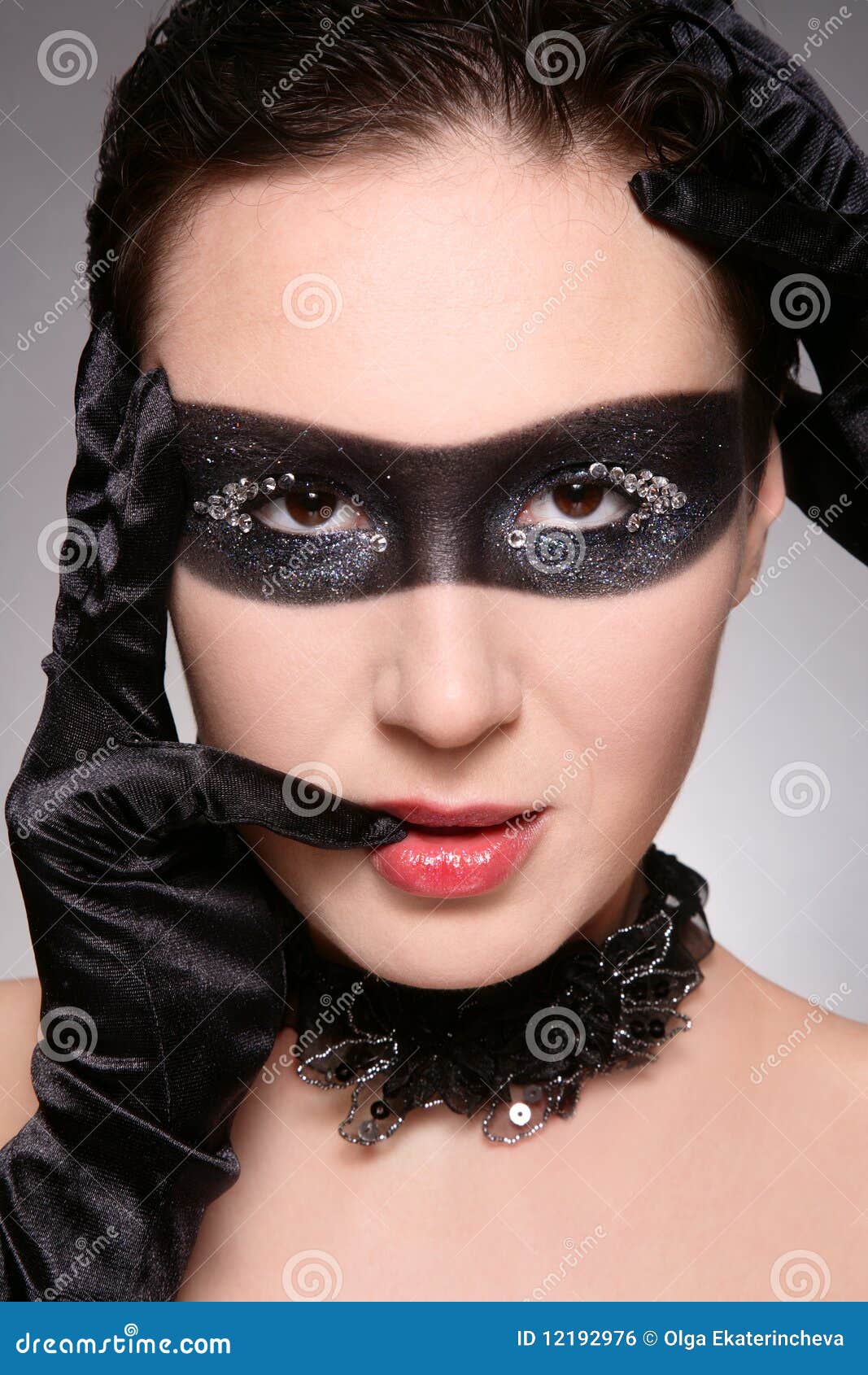 Woman in mask stock photo. Image of faceart, beauty, haircut - 12192976