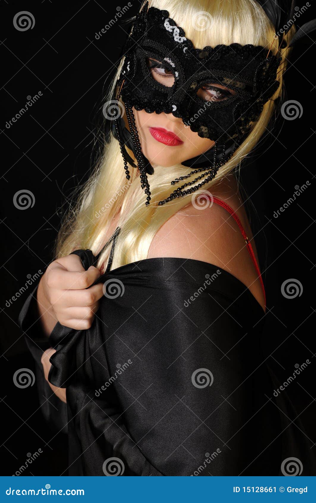 Woman in Mask stock image. Image of mask, costume, black - 15128661