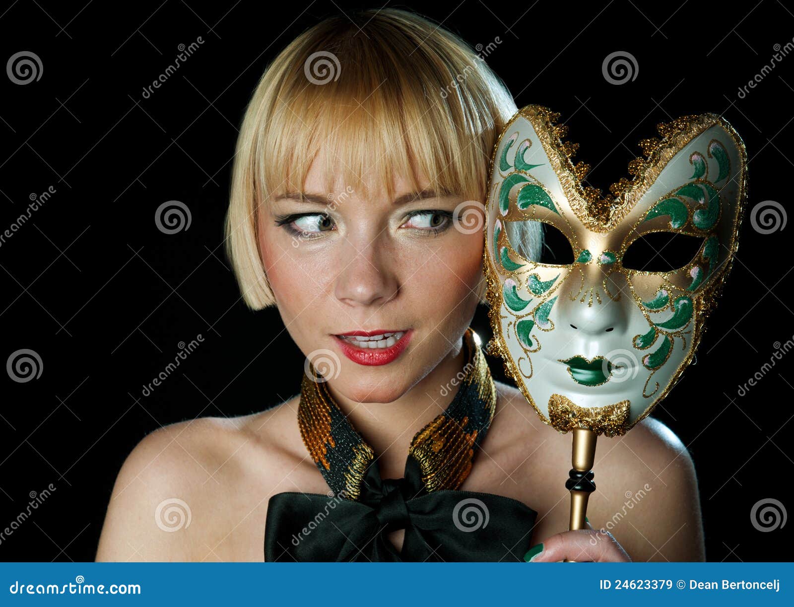 Woman with mask stock image. Image of black, fashion - 24623379