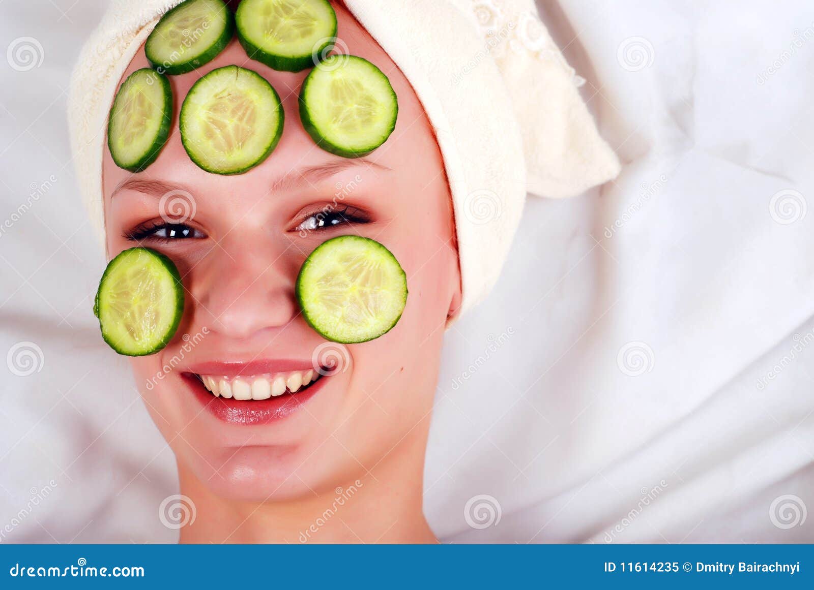 Woman in Mask from Cucumber Stock Image - Image of color, vegetable ...