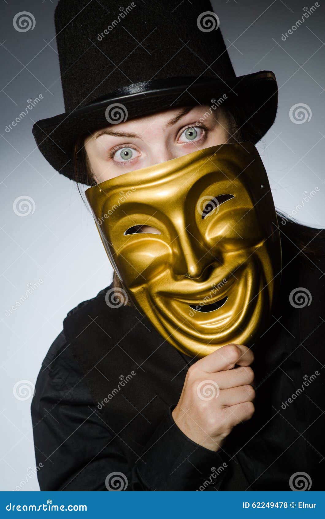 The Woman with Mask in Funny Concept Stock Photo - Image of hypocrisy ...