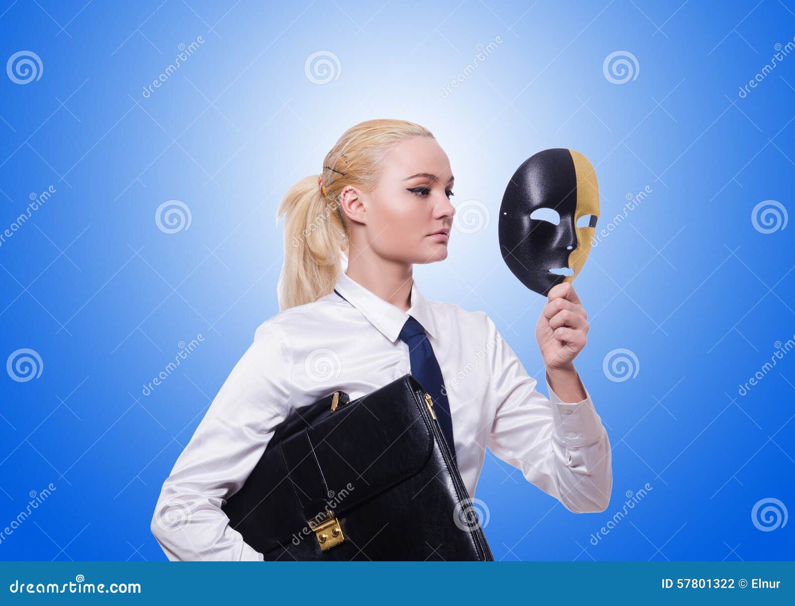 Woman with Mask in Hypocrisy Concept Stock Photo - Image of hide ...