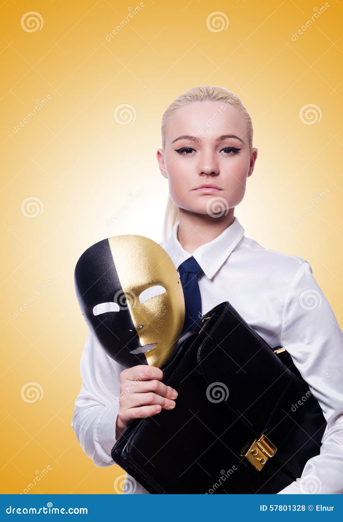 Woman with Mask in Hypocrisy Concept Stock Photo - Image of adult ...