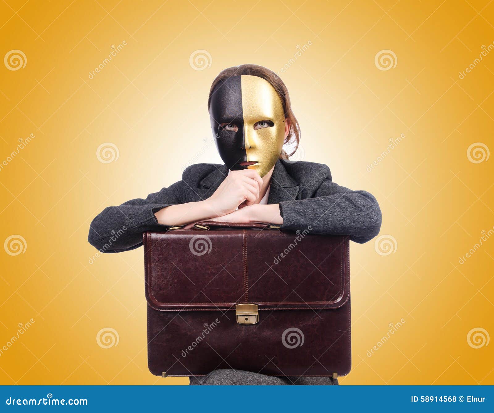 Woman with Mask in Hypocrisy Concept Stock Photo - Image of human ...