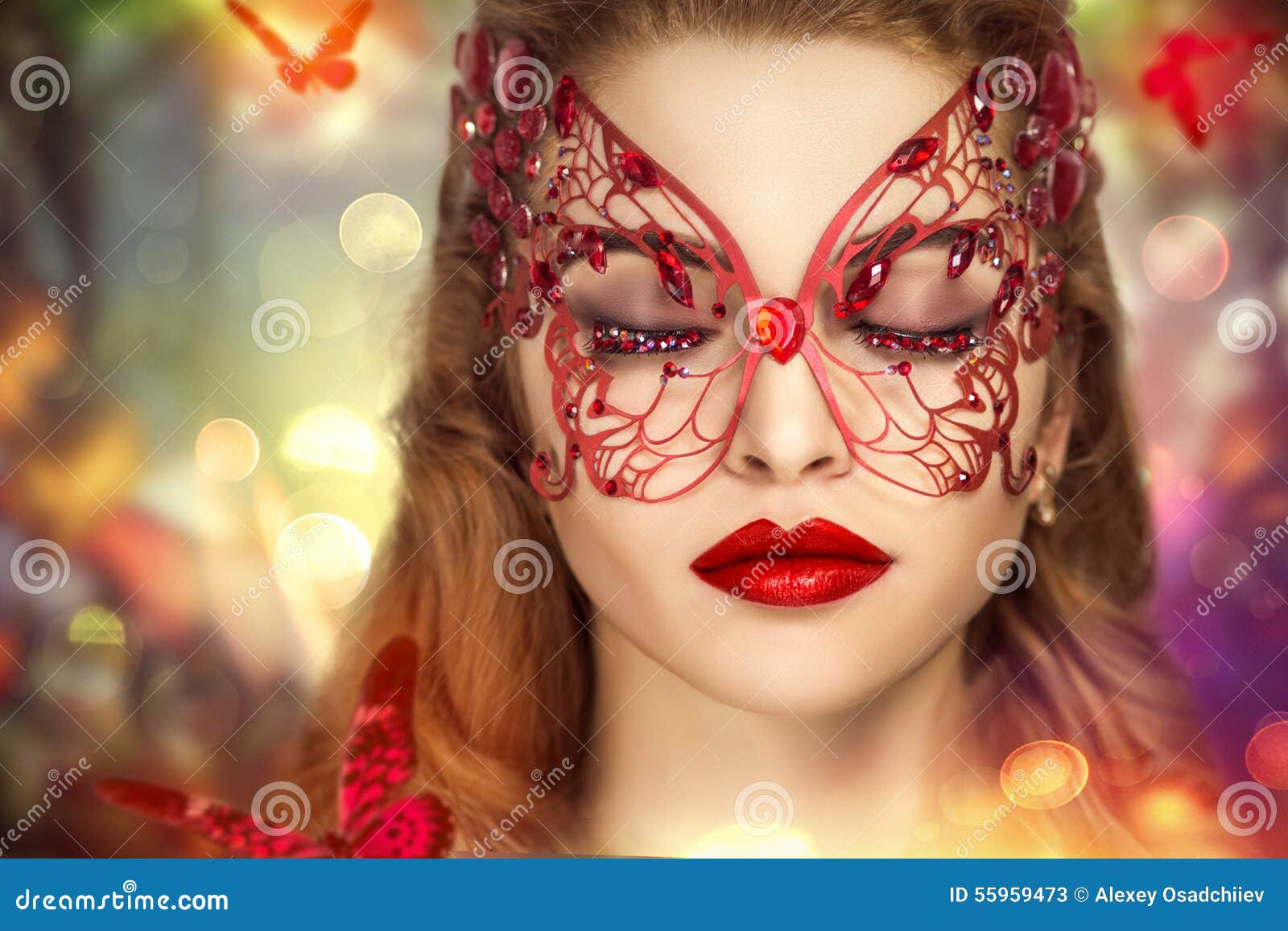 Woman with mask. stock image. Image of firefly, beautiful - 55959473