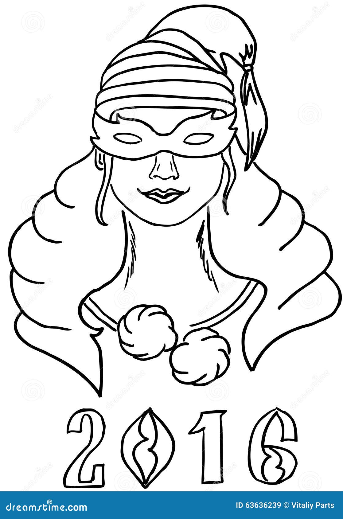 Woman in mask stock vector. Illustration of mask, christmas - 63636239