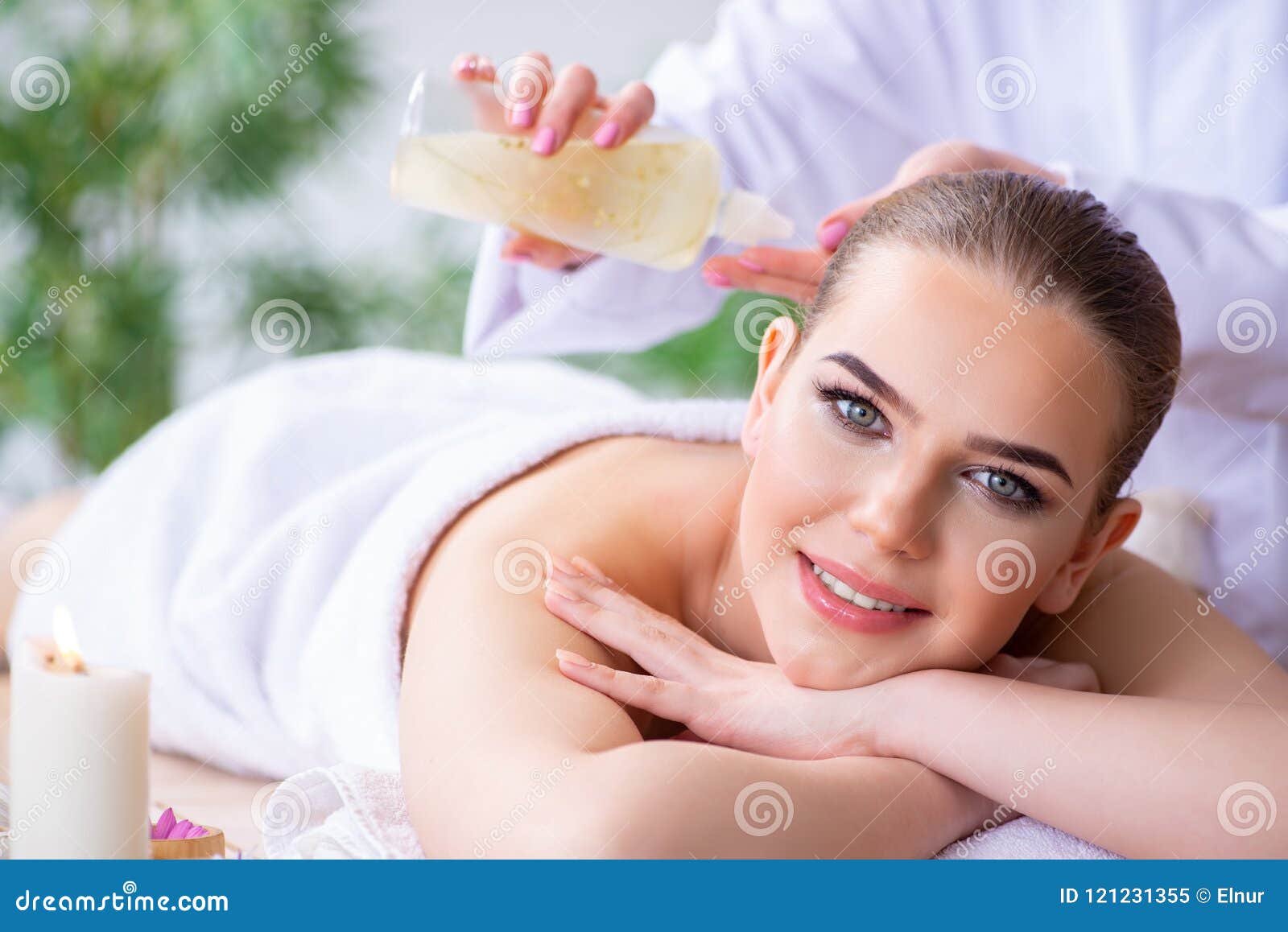 The Woman during Massage Session in Spa Stock Image - Image of concept ...