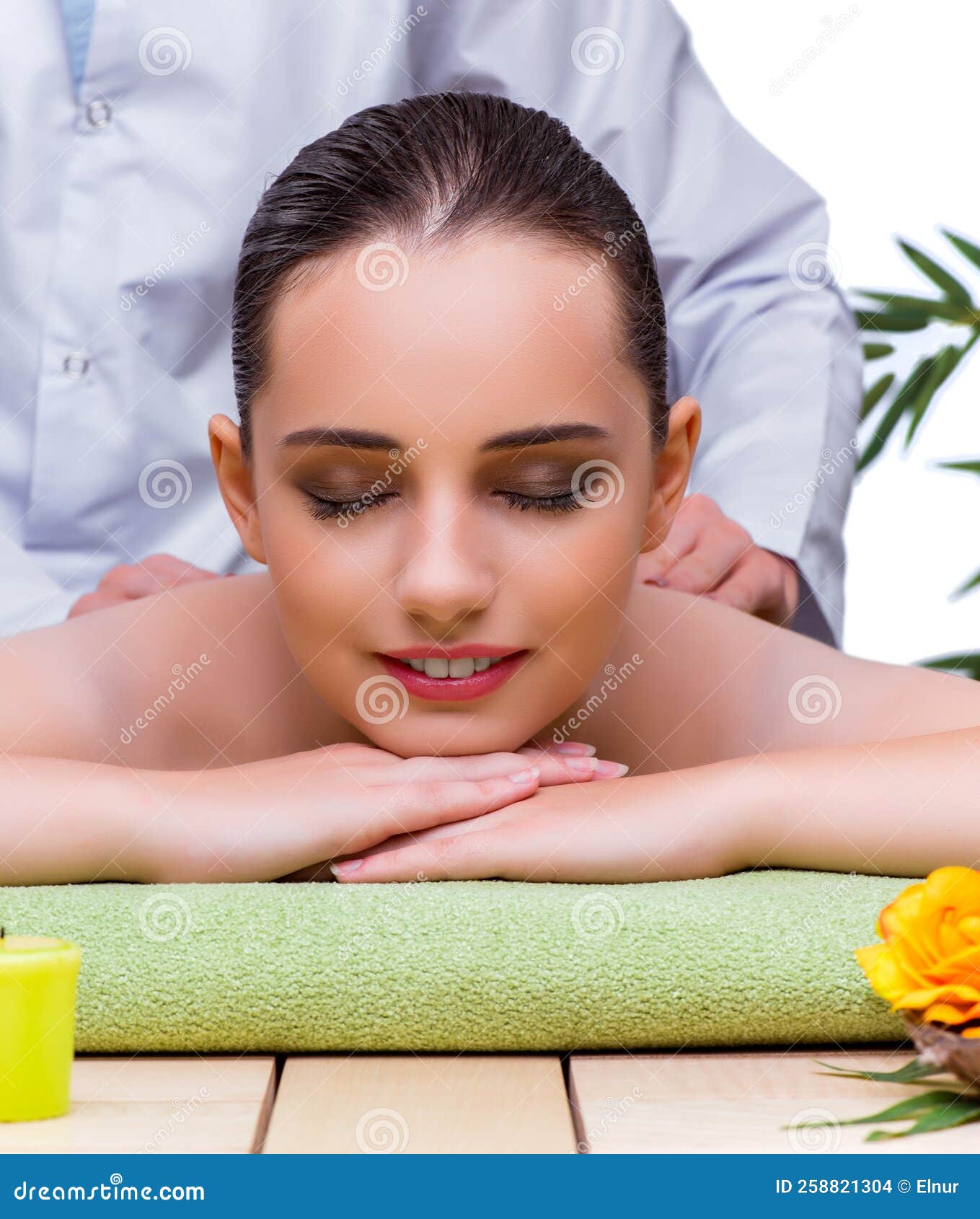 Woman during Massage Session in Spa Salon Stock Photo - Image of pebble ...