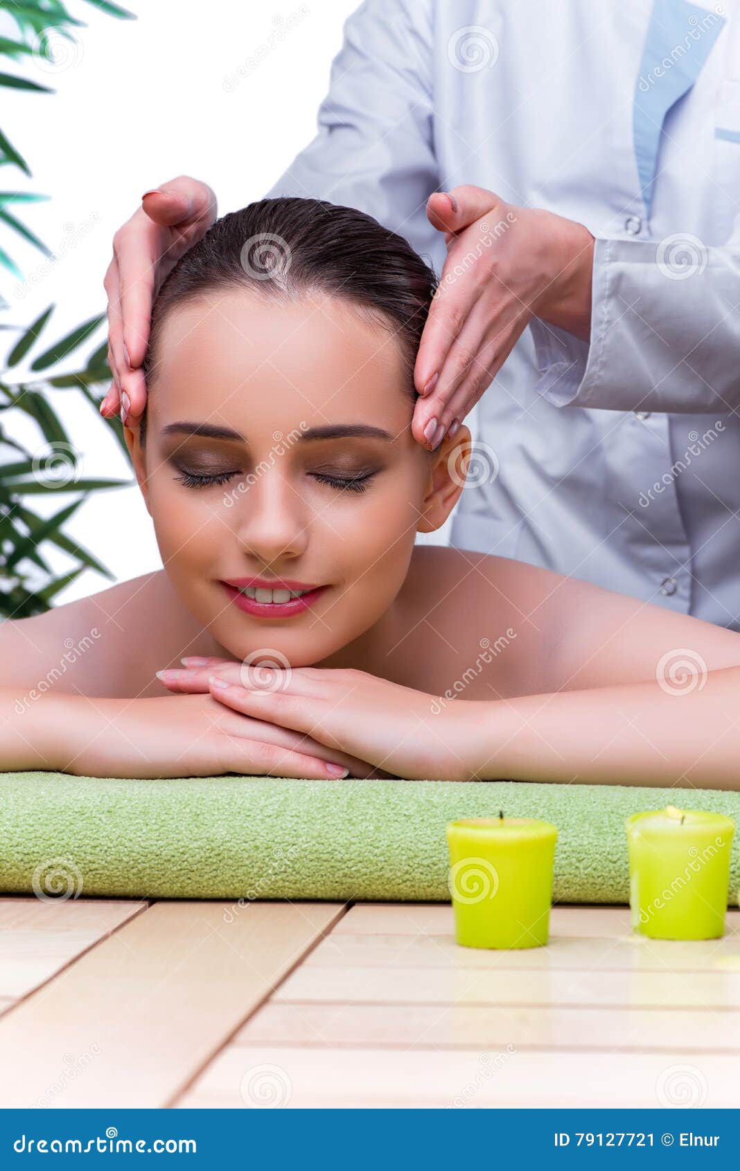 The Woman During Massage Session In Spa Salon Stock Image Image Of